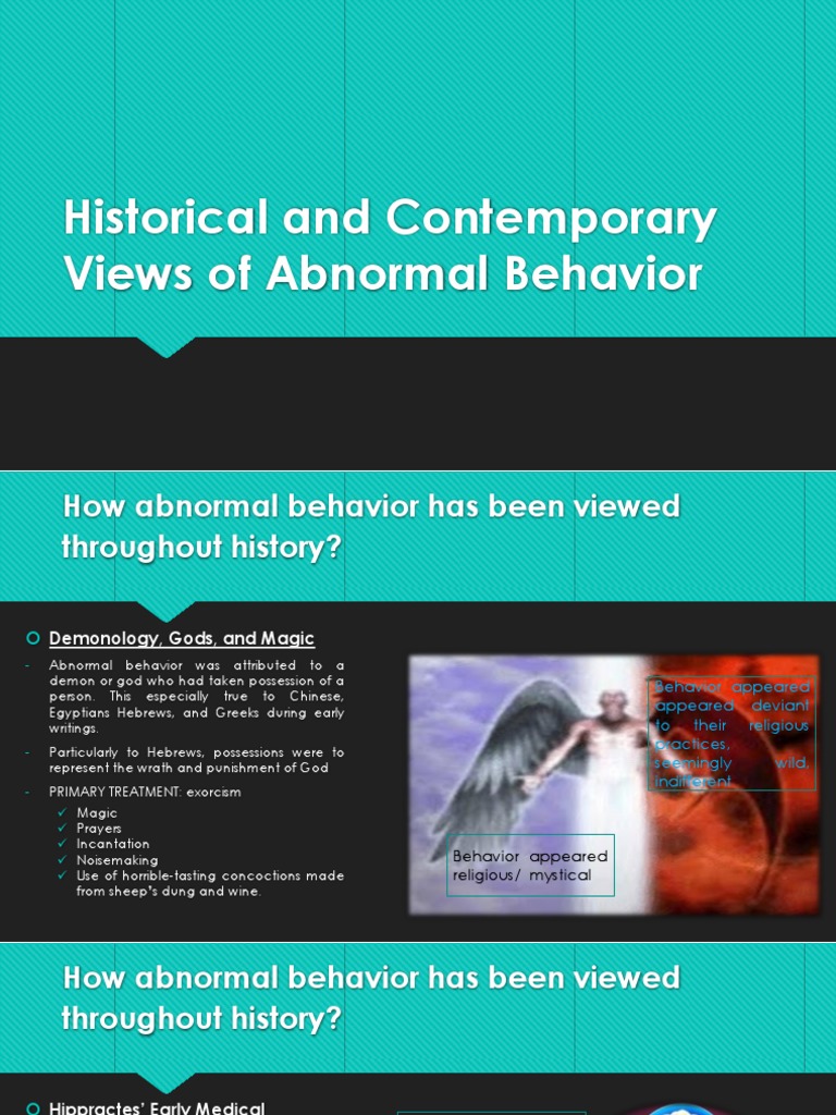 Historical and Contemporary Views of Abnormal Behavior | PDF