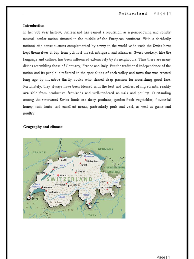 Switzerland: Food and Culture | PDF | Switzerland | Chocolate