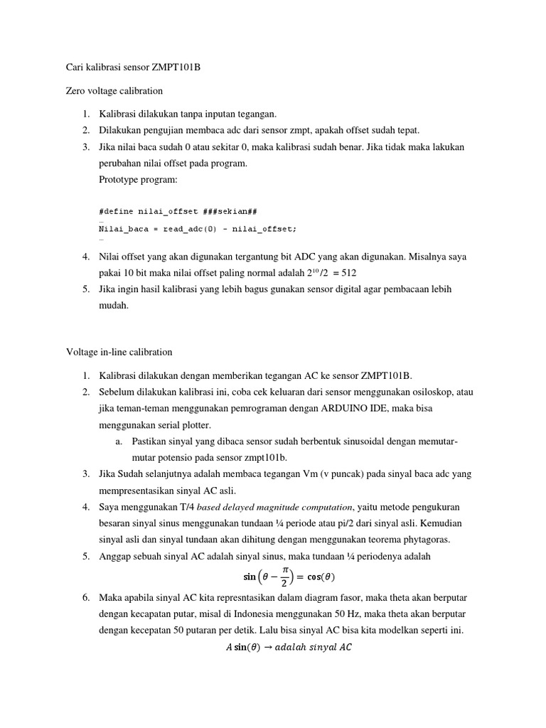 Kalibrasi Sensor ZMPT101B dan AC | PDF