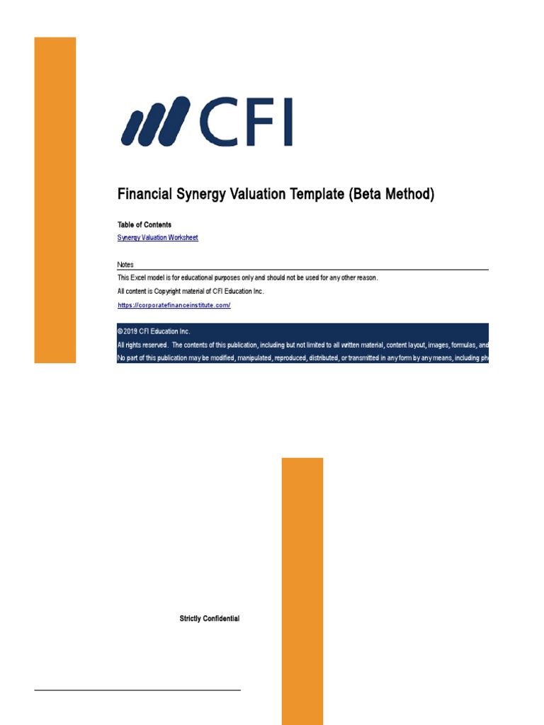 Financial Synergy Valuation Template | PDF
