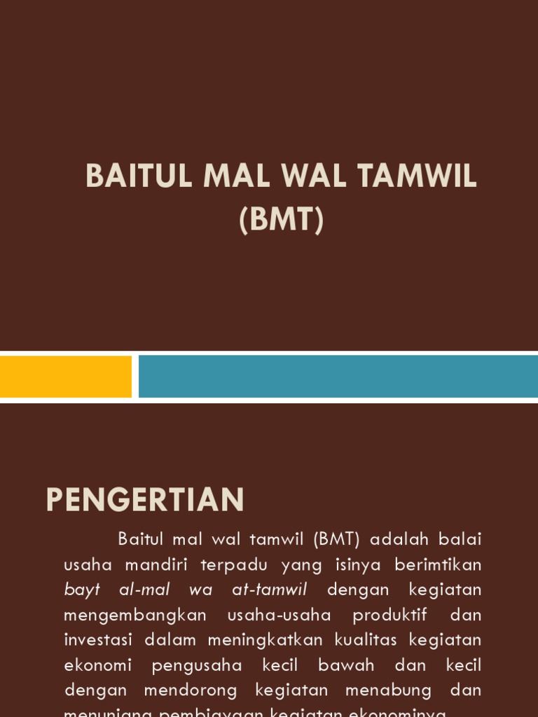 Baitul Mal Wal Tamwil (BMT) | PDF