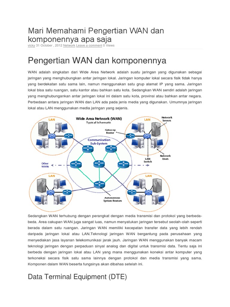 Pengertian dan Komponen WAN Jaringan | PDF | Sains & Matematika | Komputer
