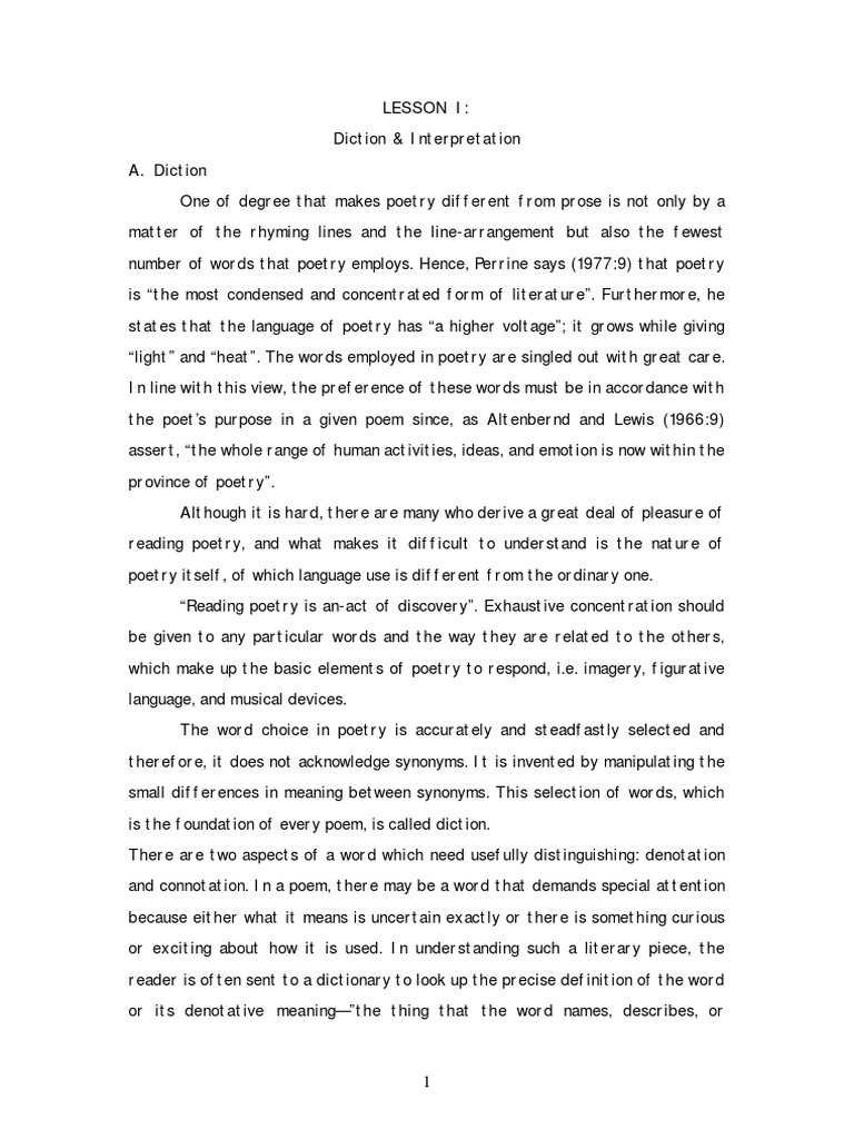 Handout Intro To Poetry | PDF