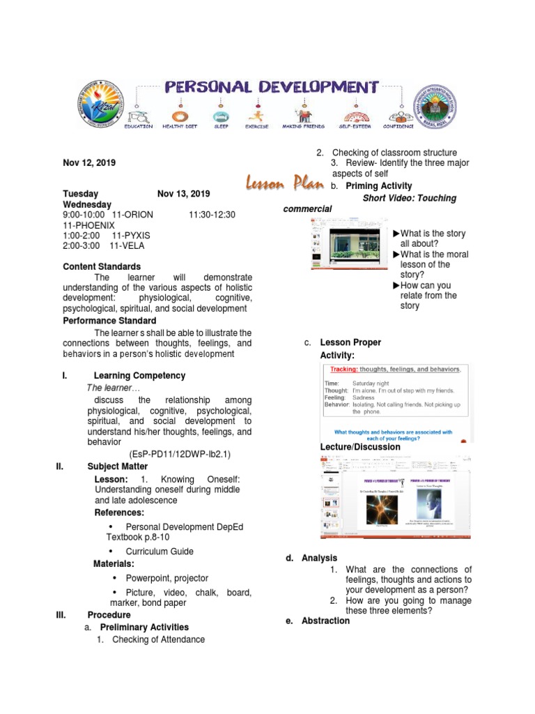 2 - Lesson Plan in Personal Development | PDF