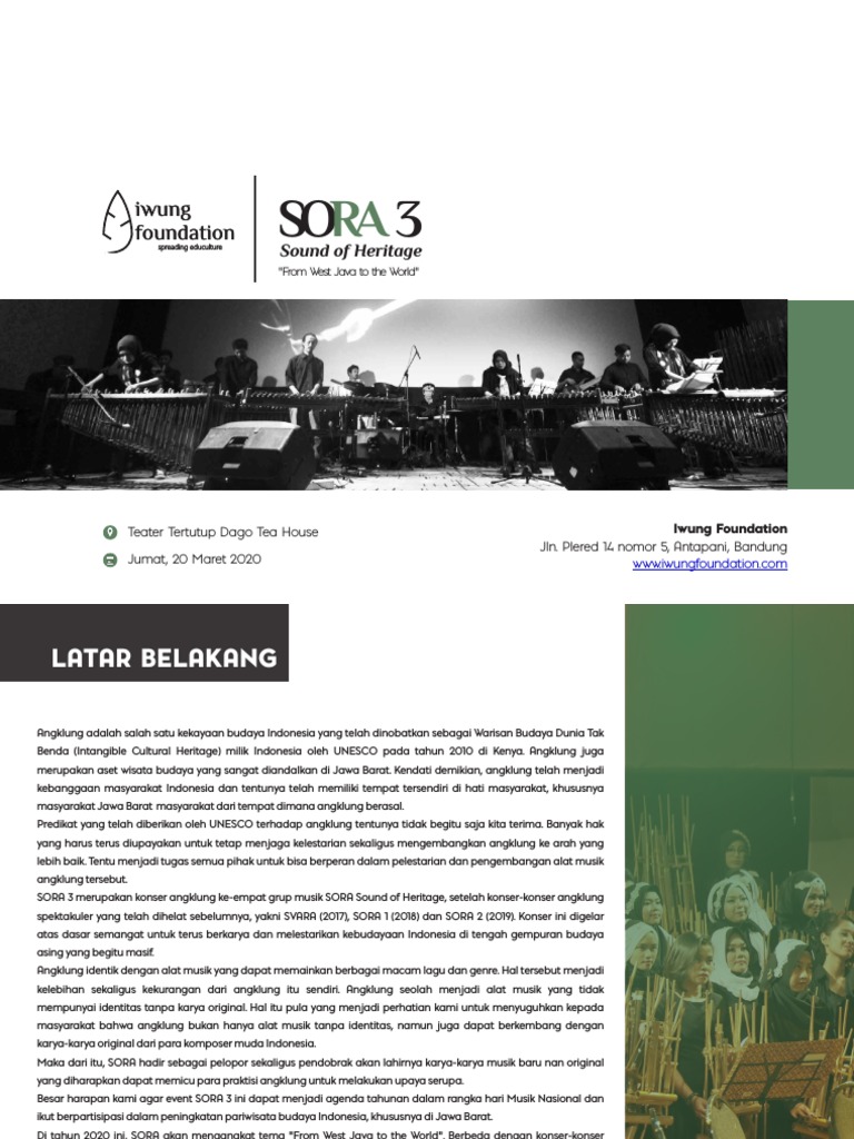 "Konser Angklung SORA 3: Warisan Budaya" | PDF