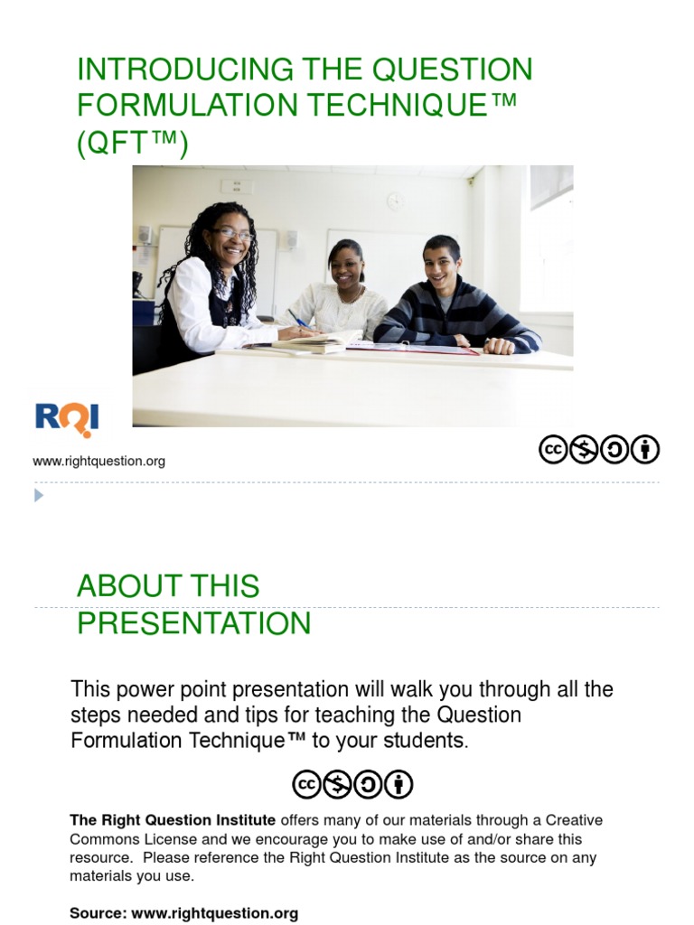 Introducing The Question Formulation Technique | PDF | Homework ...