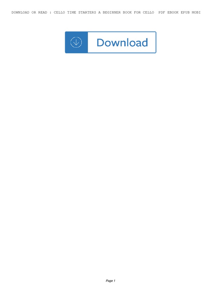 Cello Time Starters A Beginner Book For Cello | PDF