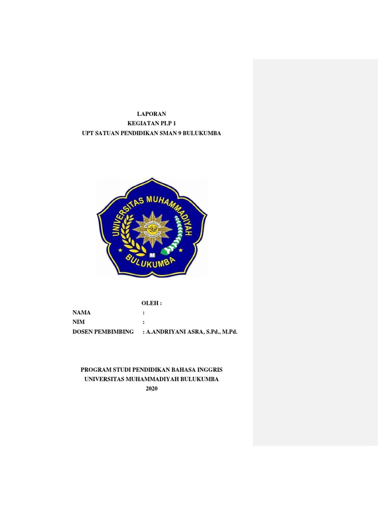 Laporan Kegiatan PLP 1 SMAN 9 Bulukumba | PDF