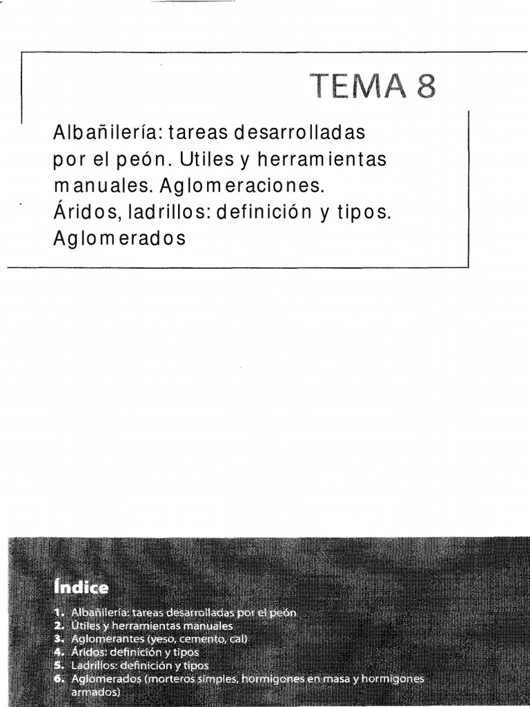 Tema8 ALBAÑILERÍA PDF | PDF | Hogar, jardinería y bricolaje