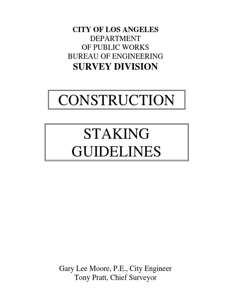 Construction Staking Guidelines PDF | PDF | Technology & Engineering
