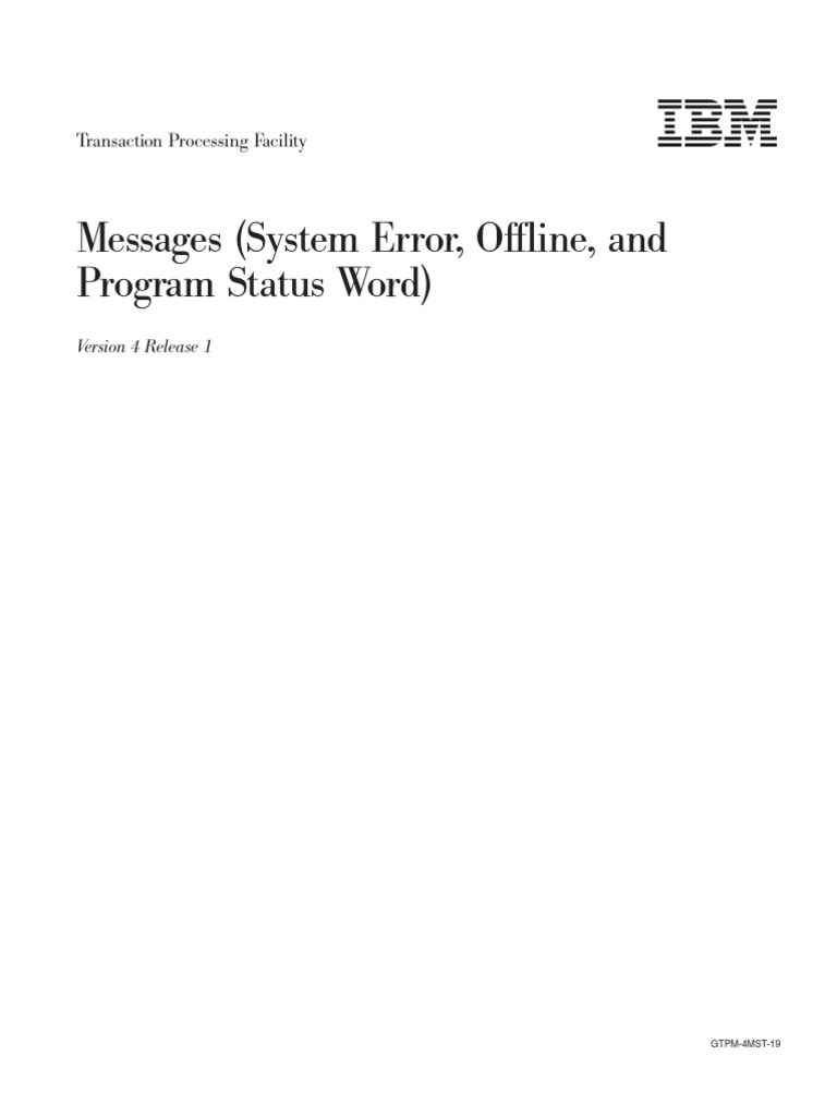 System Erros in Assembler - TPF | PDF | Parameter (Computer Programming ...