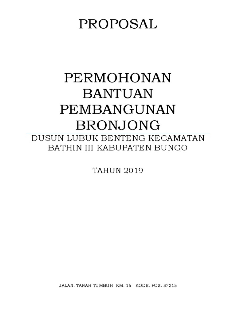 Permohonan Bantuan Pembangunan Bronjong | PDF