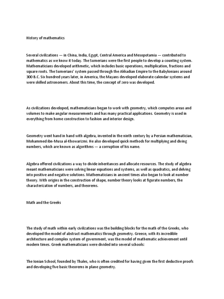 History of Mathematics | PDF