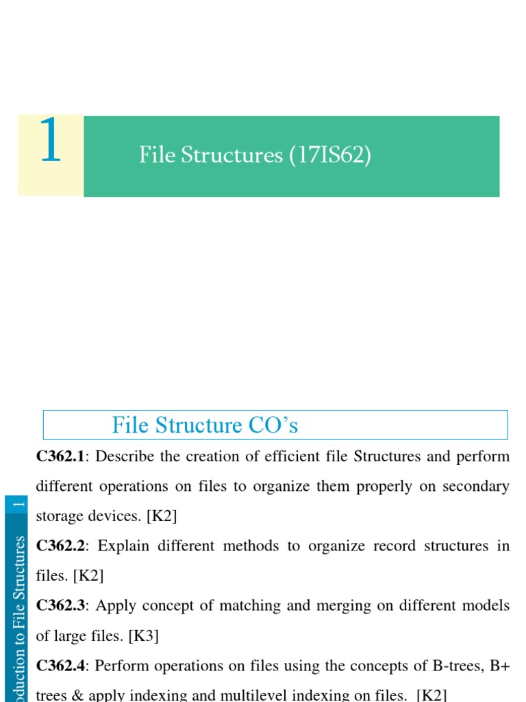 Chapter 1 - Introduction To File Structures | PDF Chapter 1 - Introduction To File Structures | PDF