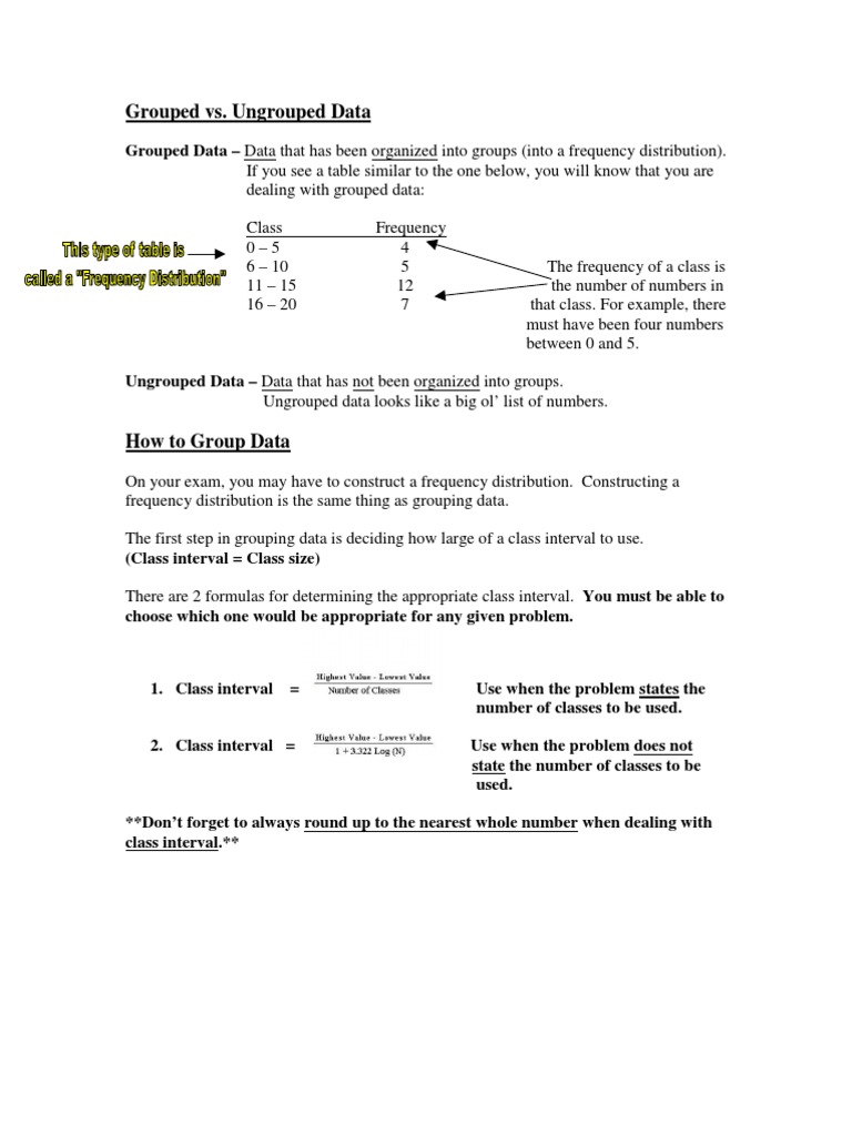 Grouped and Ungrouped Data | PDF | Median | Coefficient Of Variation