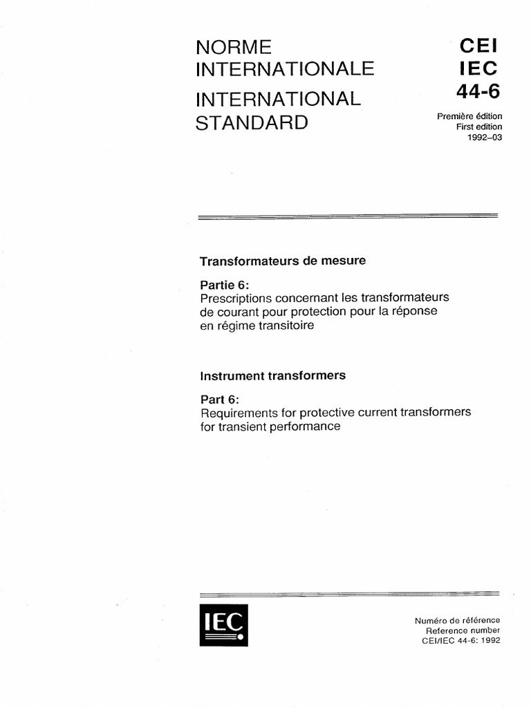 IEC-60044 6-1992-Instrument Transformers PDF | PDF