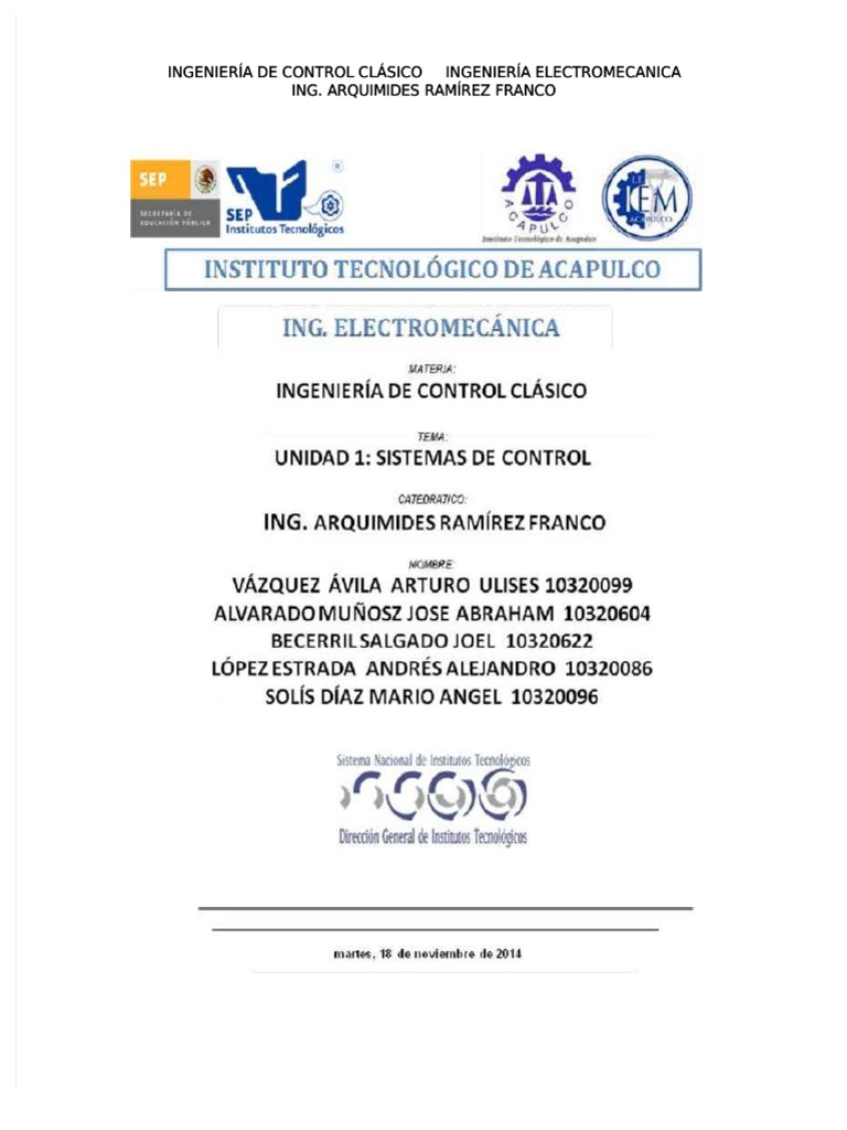 Unidad 1 Sistemas de Control | PDF