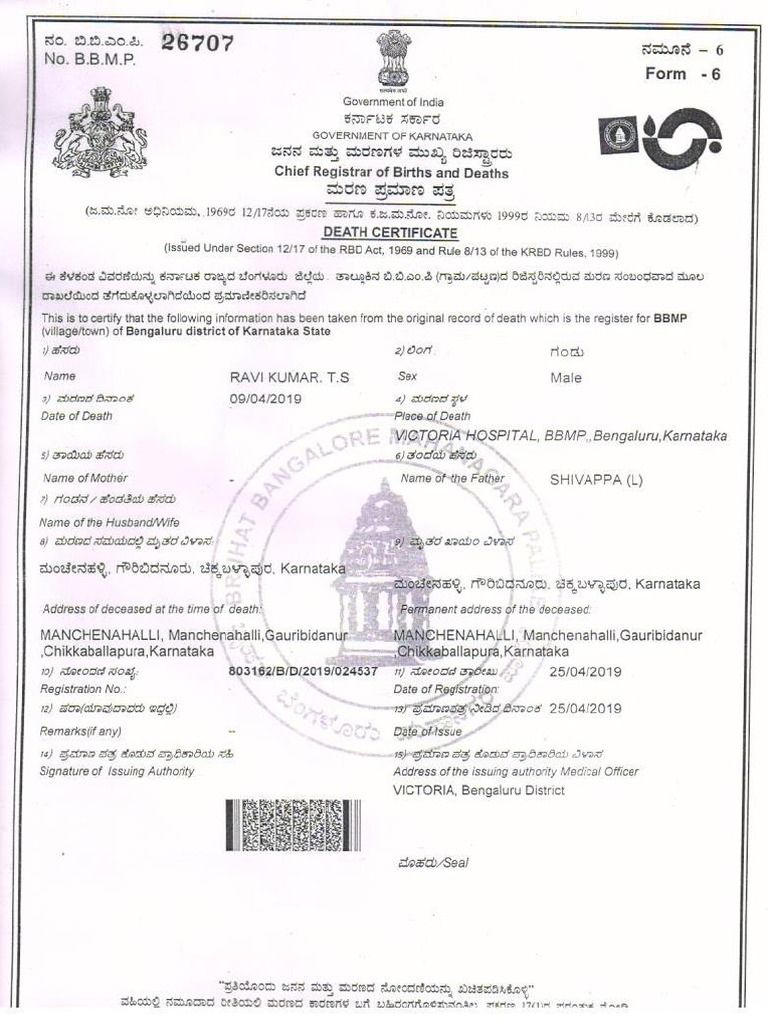 Death Certificate | PDF