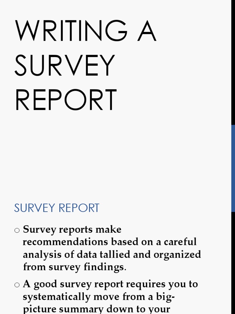 Writing A Survey Report | PDF