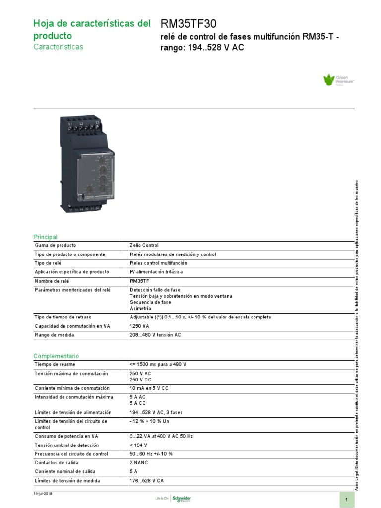 Zelio Control - RM35TF30 | PDF