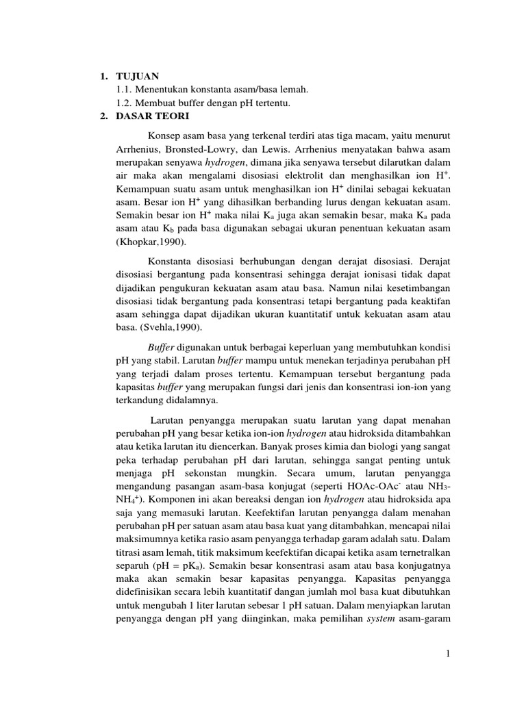 Modul 6 Larutan Penyangga Buffer PDF | PDF