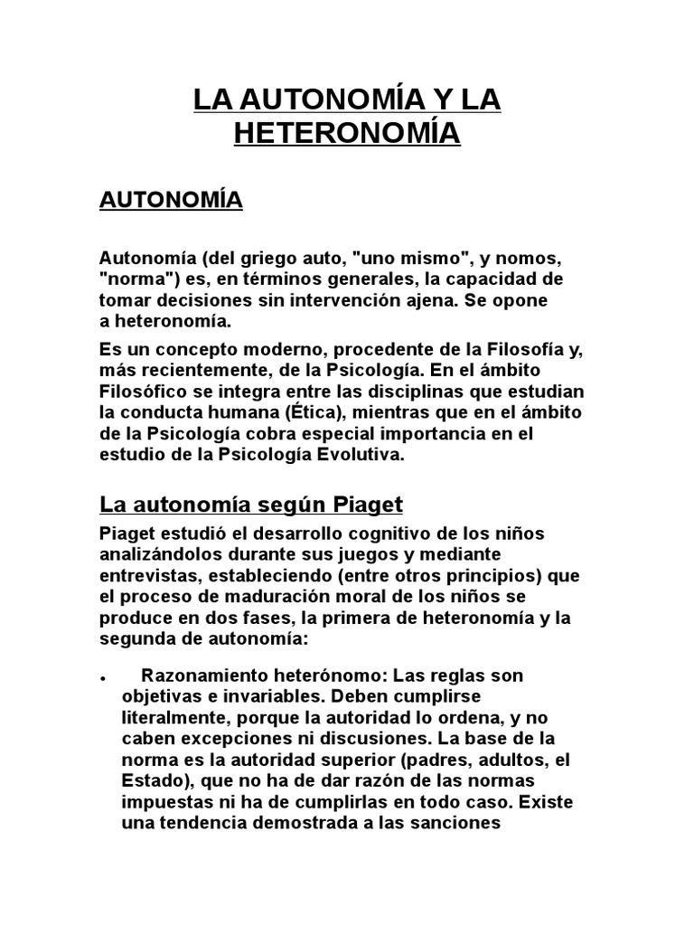 Autonomia y Heteronomia | PDF | Filosofía | Ciencia y matemáticas