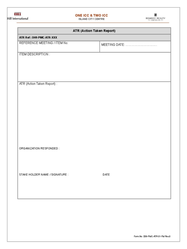 Action Taken Report Template | PDF
