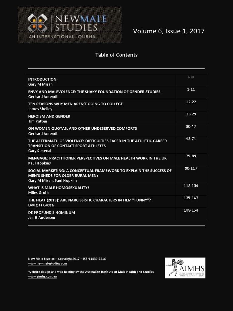 New Male Studies 6 v. 1 | PDF