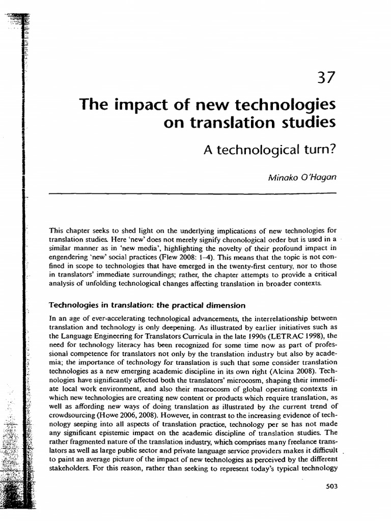 Minako O'Hagan 2013 - Technological Turn - MILLÁN & BARTRINA Eds. The Routledge Handbook of ...