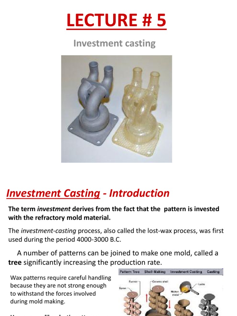 Lecture # 4 Investment Casting | PDF | Home & Garden | Science ...