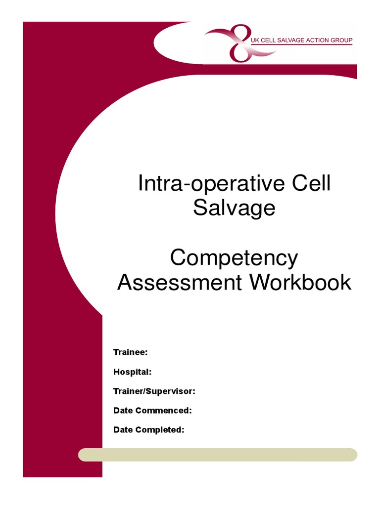 UKCSAG Intraoperative Cell Salvage Competency Assessment Workbook | PDF