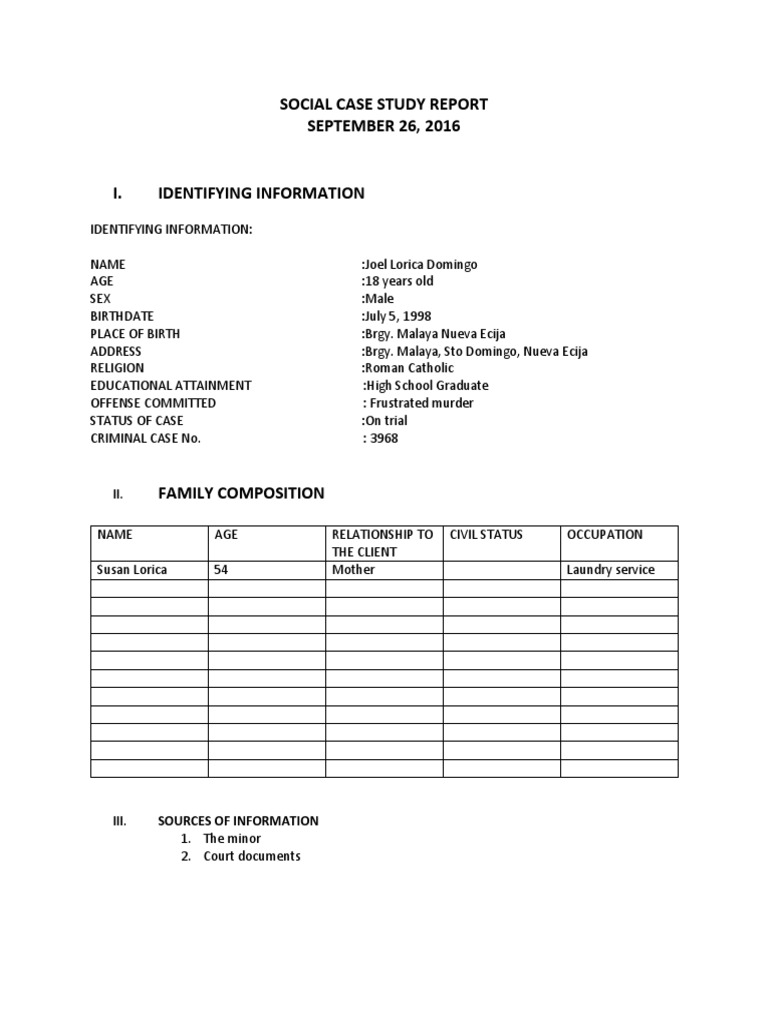Social Case Study Report September 26 20 | PDF