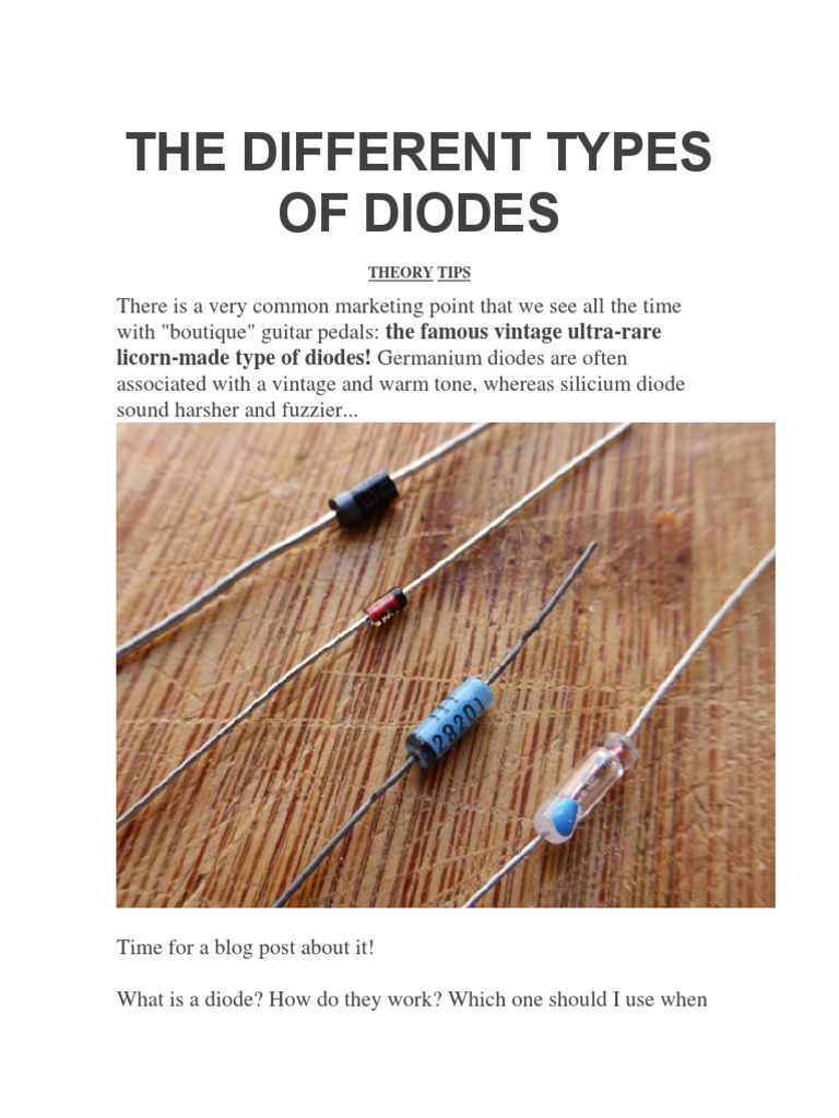 The Different Types of Diodes | PDF