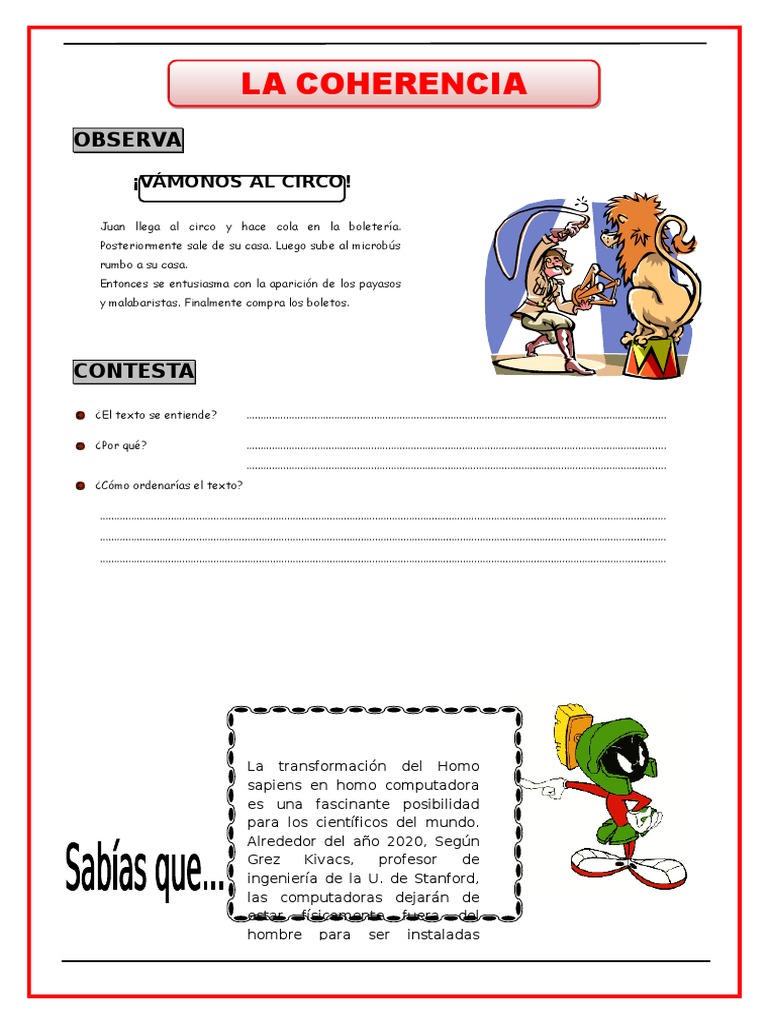 Que Es La Coherencia para Primero de Secundaria | PDF | Ocio | Deportes Que Es La Coherencia para Primero de Secundaria | PDF | Ocio | Deportes