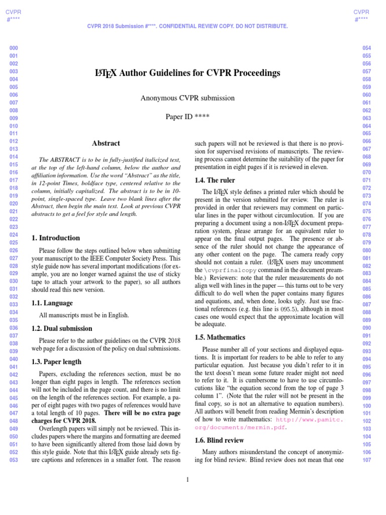 CVPR 2018 Template | Download Free PDF | Times New Roman | Citation