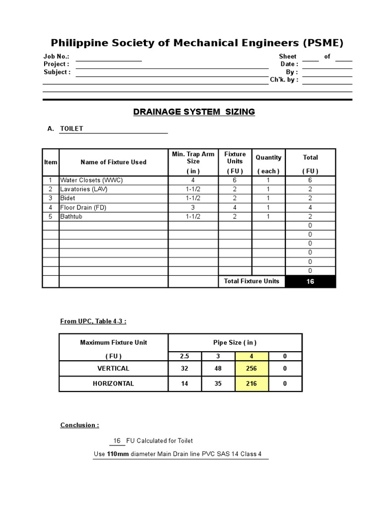 Plumbing Calculation Sheet | PDF | Water Heating | Plumbing