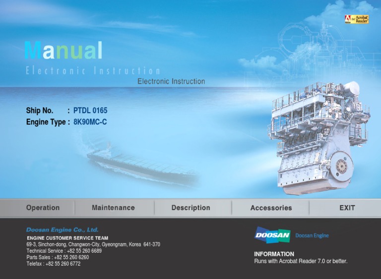 Main Engine Doosan 8K90MC-C | PDF