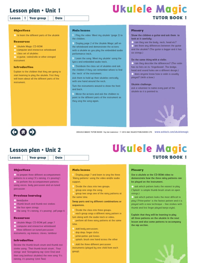 Ukulele Magic Sample Lesson Plans New PDF | PDF | Guitars | String ...