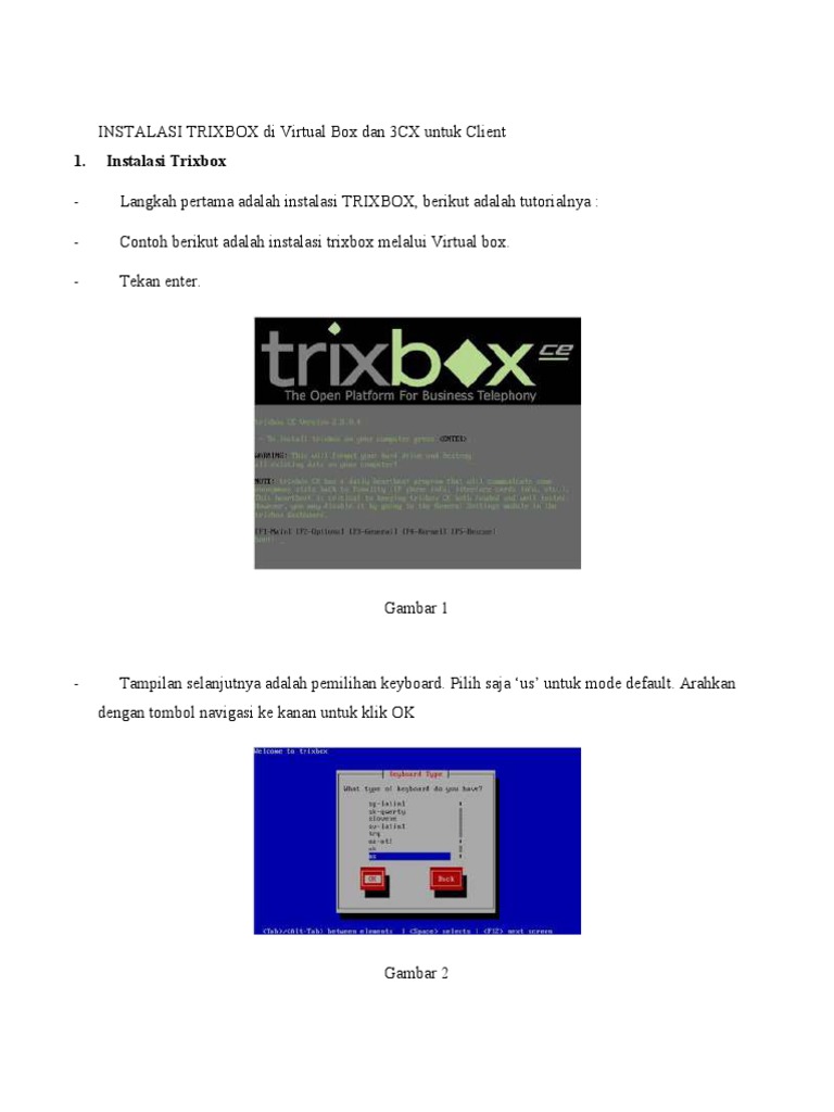 INSTALASI TRIXBOX Di Virtual Box Dan 3CX Untuk Client | PDF