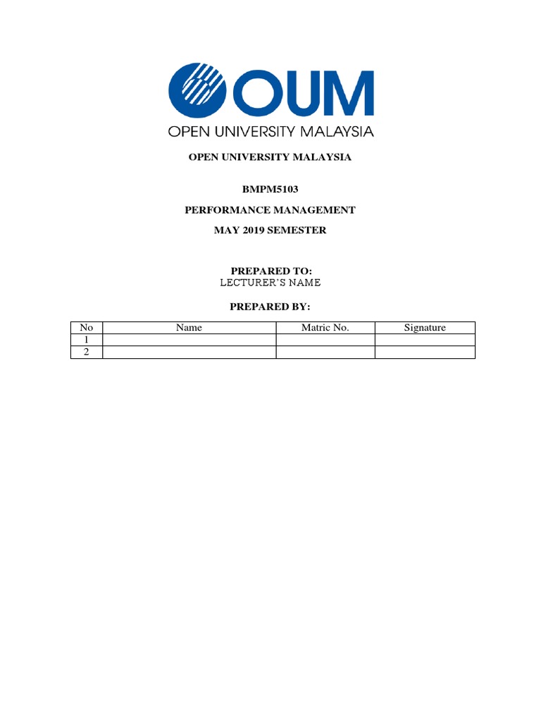 Assignment Oum | PDF | Employment | Performance Appraisal