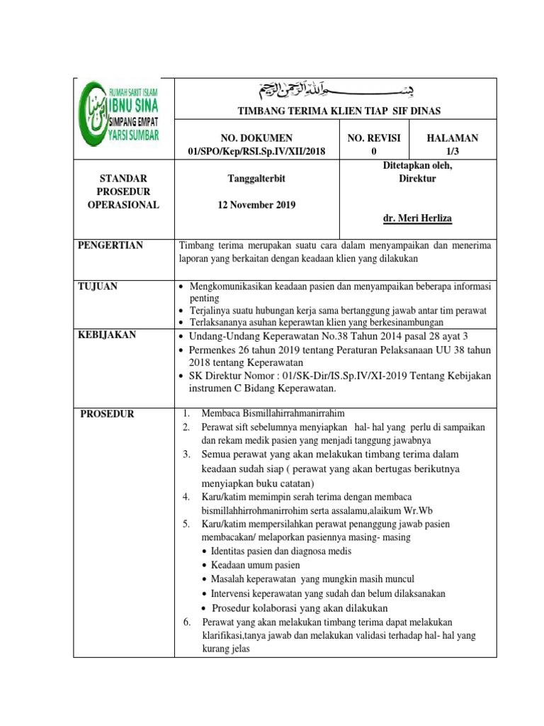 Sop Timbang Terima | PDF