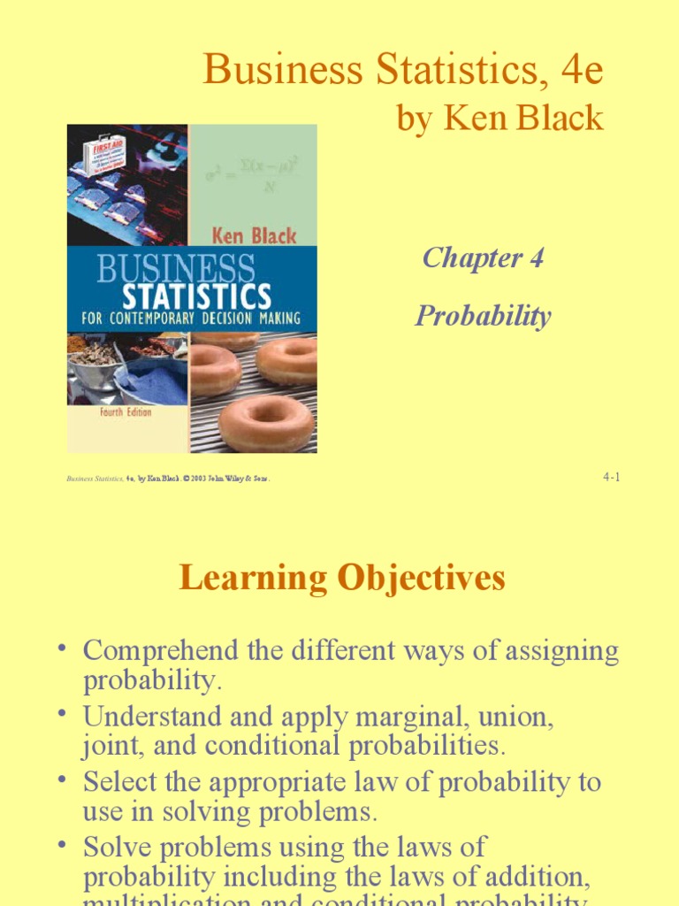 Business Statistics, 4e: by Ken Black | PDF | Probability | Experiment