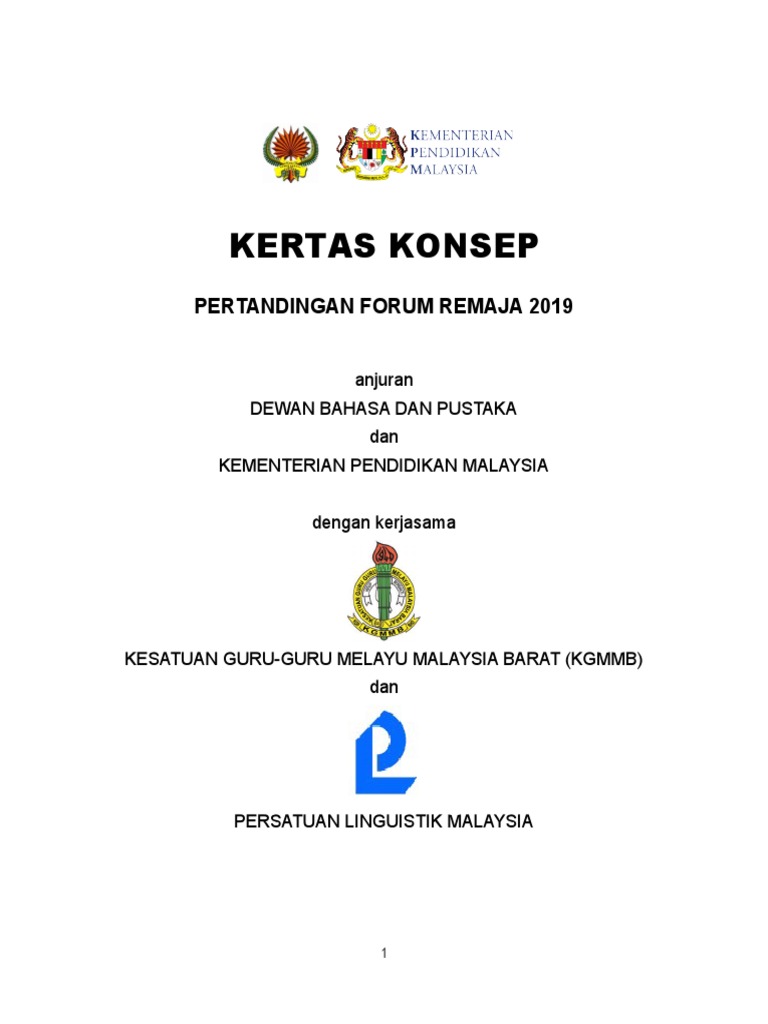Kertas Konsep Forum Remaja 2019 | PDF