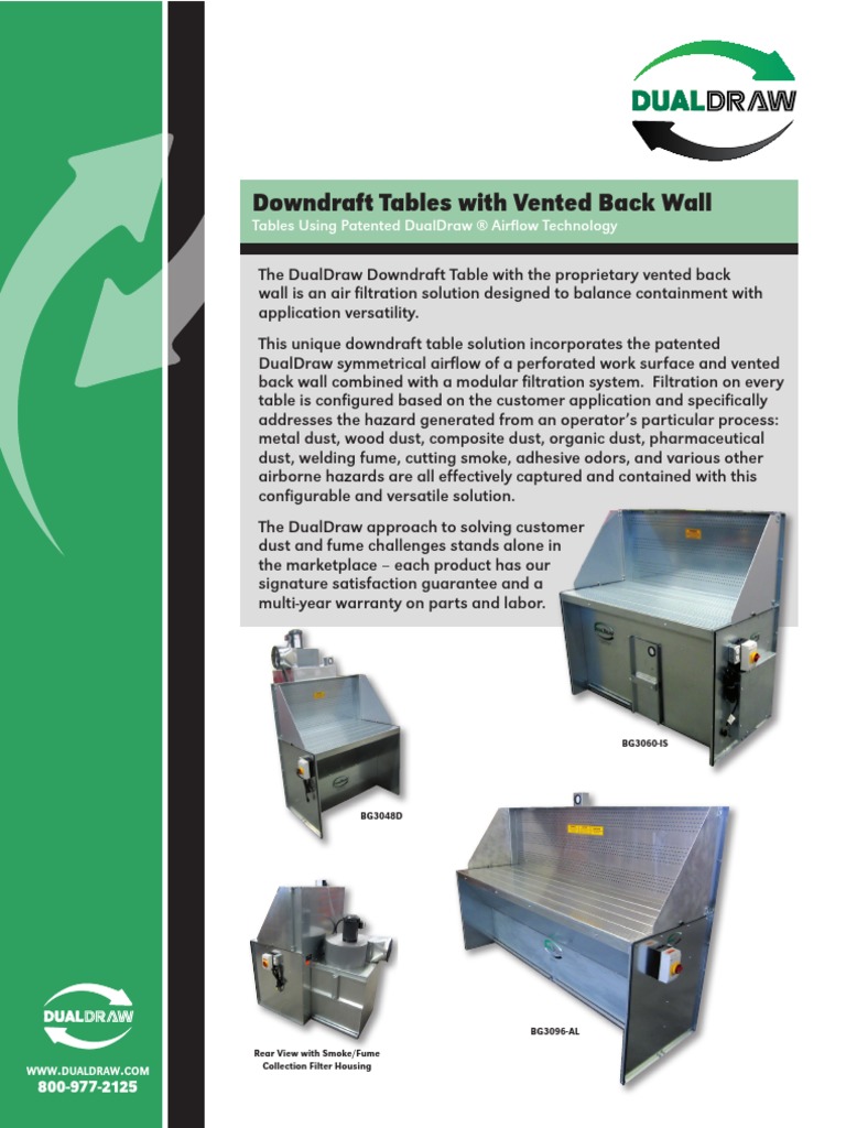 DualDraw Downdraft Tables With Vented Back BG Series | PDF | Dust ...