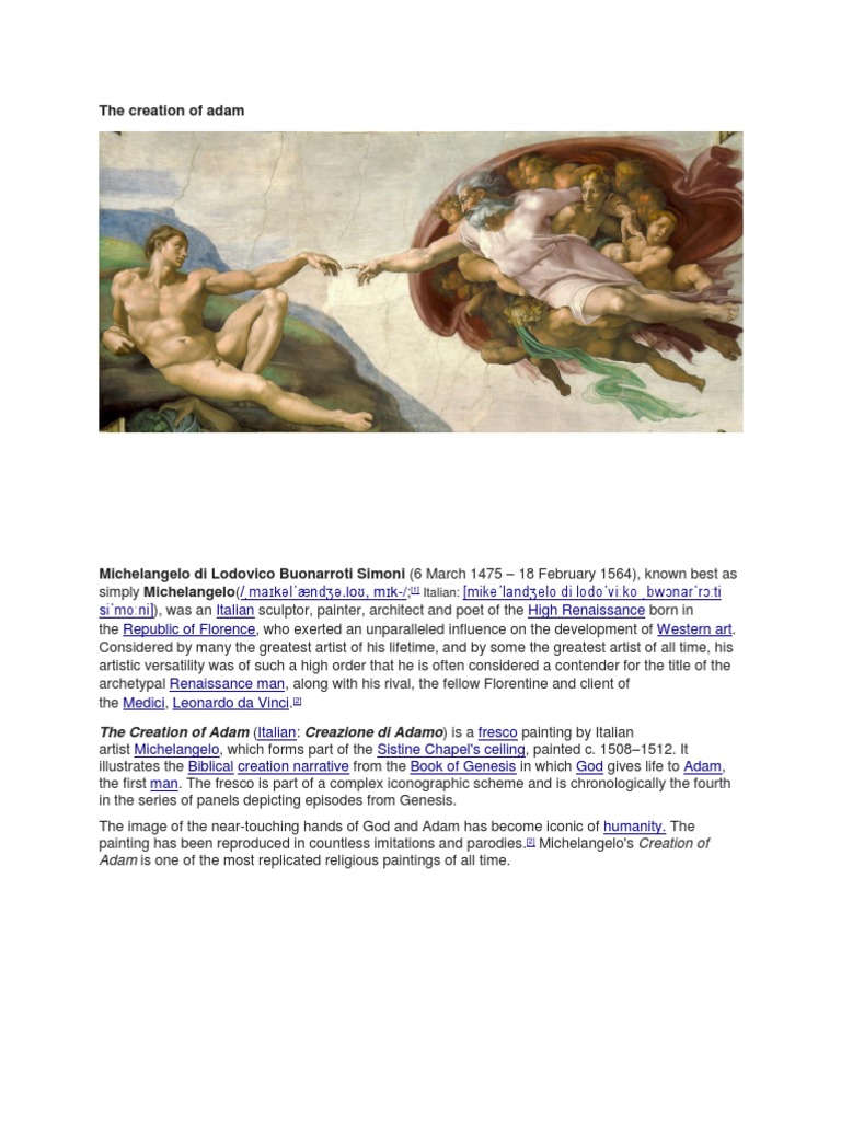 The Creation of Adam | PDF