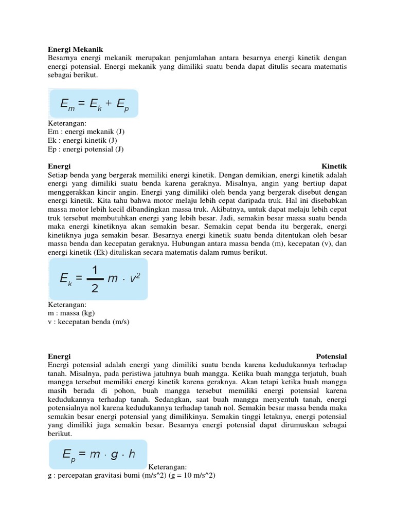 Energi Mekanik | PDF