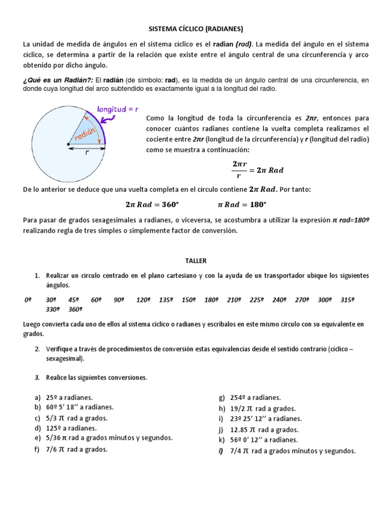 Sistema Cíclico y Radianes en Matemáticas | PDF | Geometría | Rotación