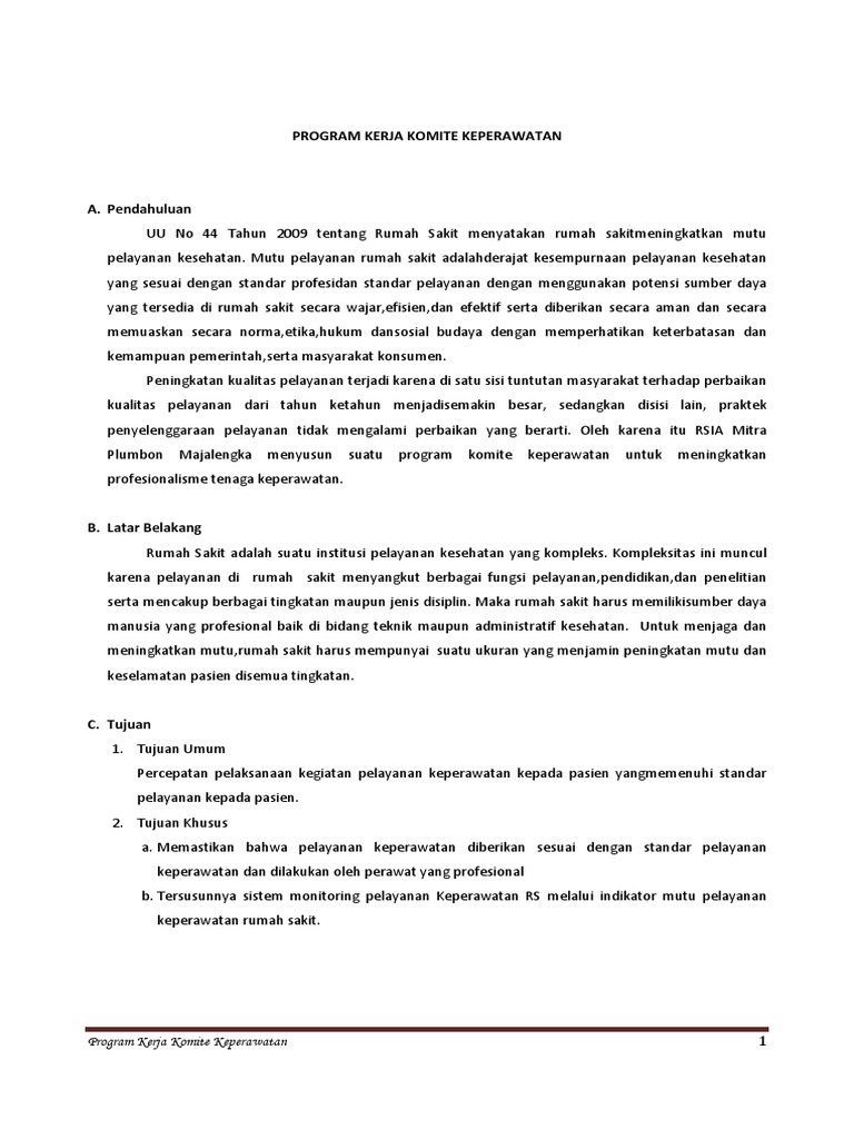 PROGRAM KERJA Komite 2020 | PDF