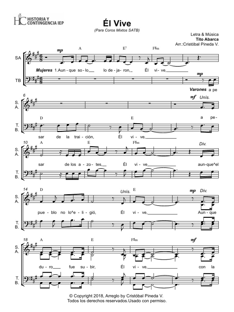 Él Vive Partitura Completa | PDF | Business