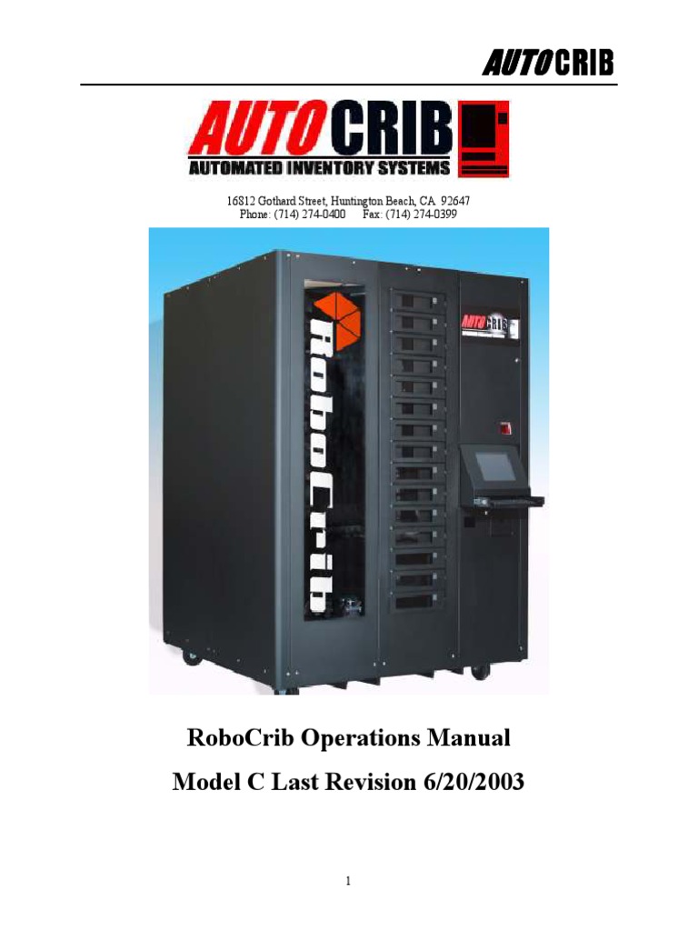 Microsoft Word - RoboCrib Manual ModelC 6-20-03 | PDF | Electrical ...